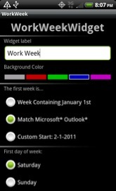 Work Week Widget